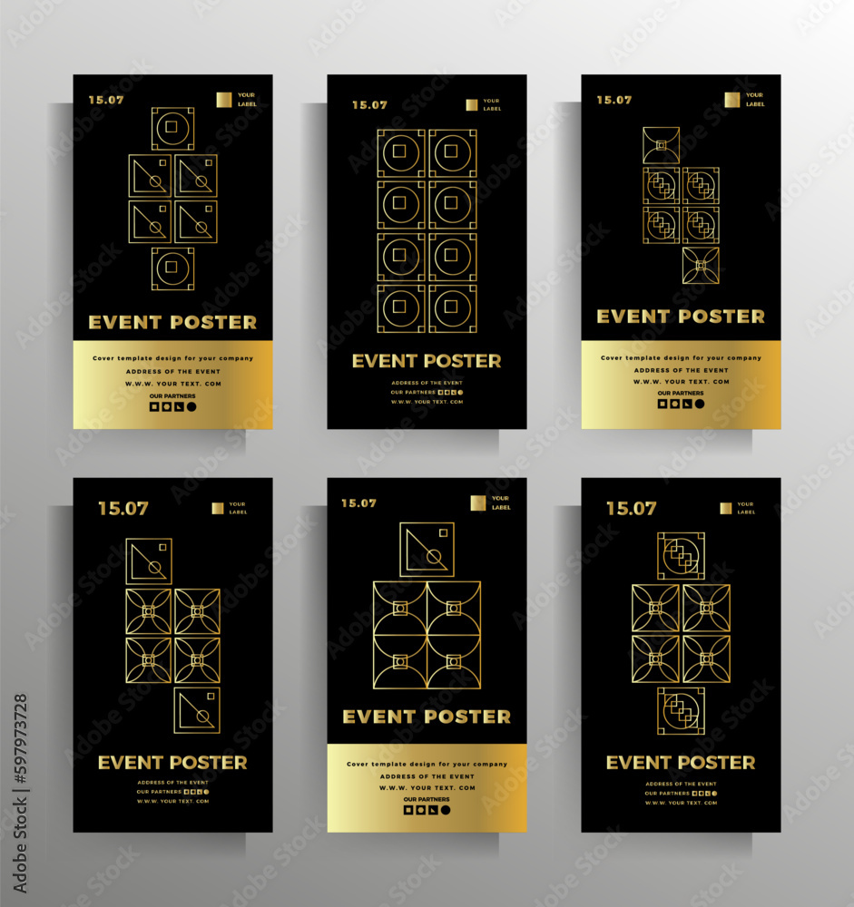 Design for a banner, flyer, poster, brochure, booklet, book. Set of ...