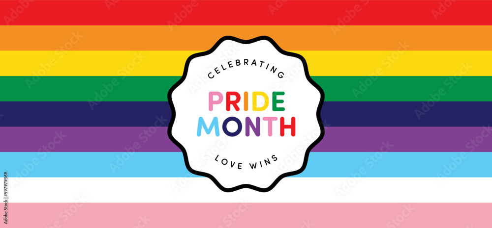 LGBTQ Pride Month Banner Vector Design. Pride Month Badge on LGBTQ ...