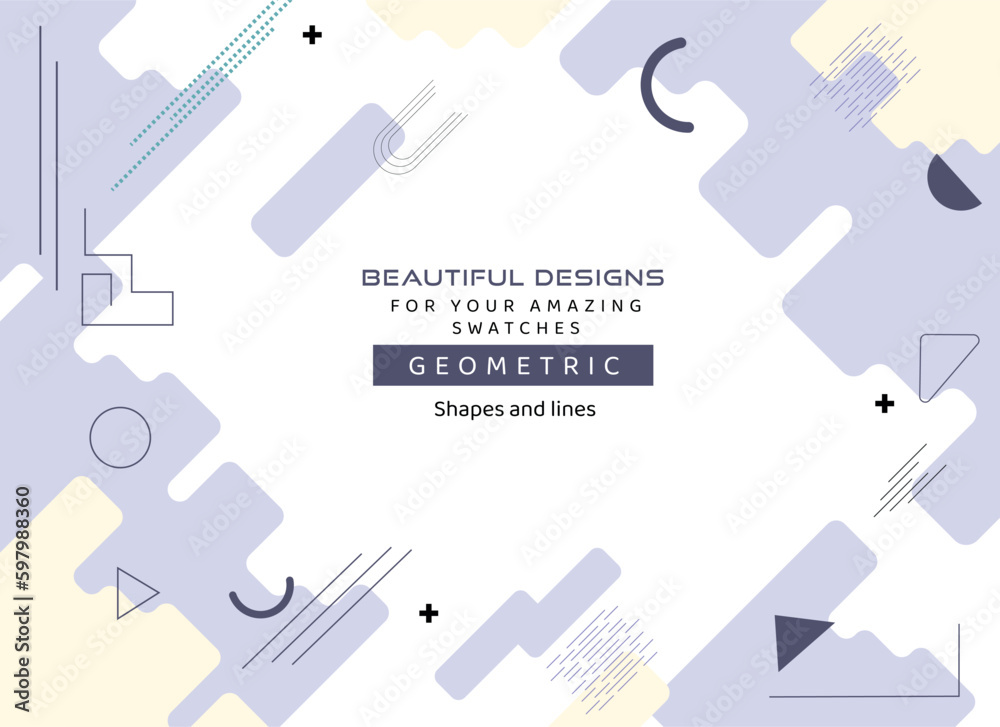Beautiful swatches with geometric shapes and lines drawing. Premium ...