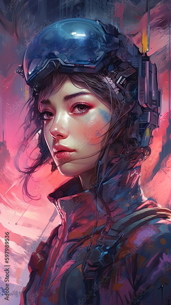 Title: Illustration of a Fantasy woman and abstract art, AI Generated ...