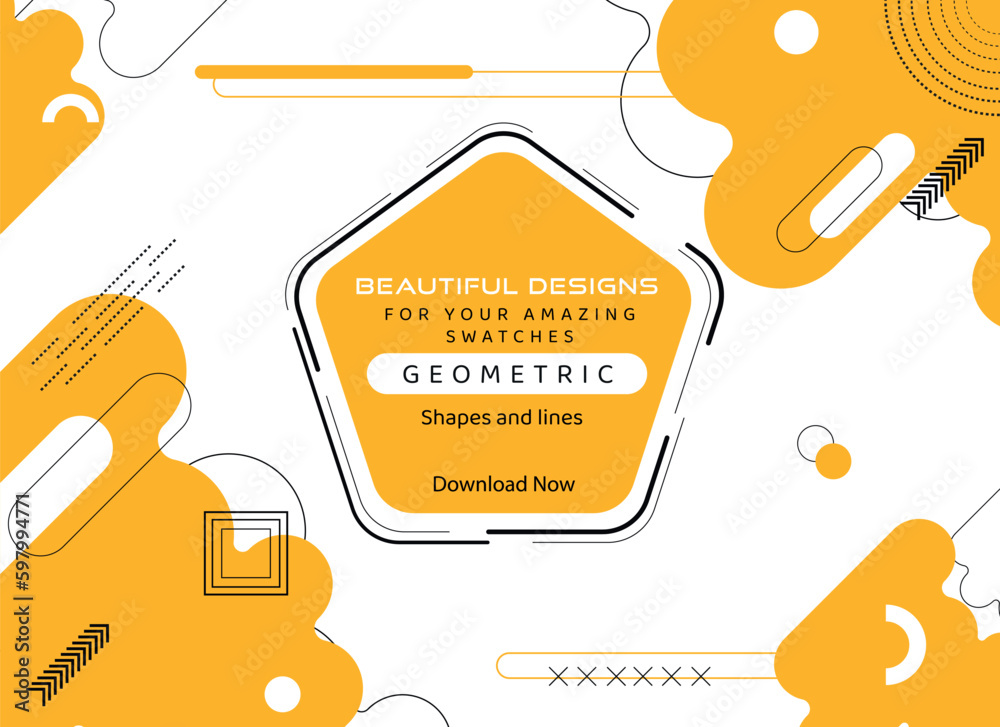 Beautiful swatches with geometric shapes and lines drawing. Premium ...