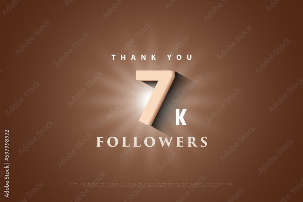 7k followers celebration banner in brown color concept. Premium vector ...