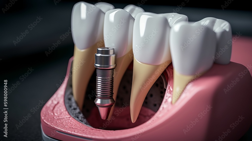 Concept for dental prosthesis. demonstrating the placement of a dental ...