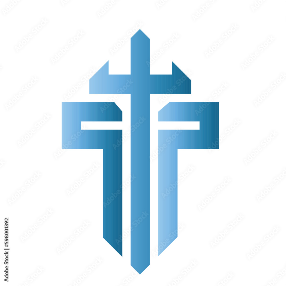 T letter icon. T letter logo. PTP logo. PT logo. TP logo icon. Blue ...