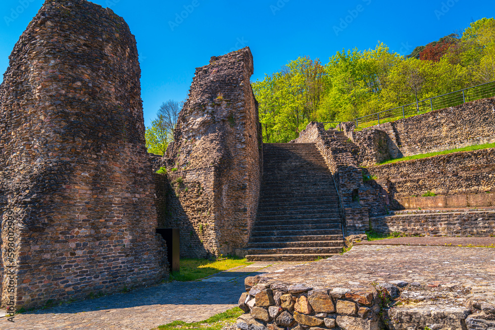 Ancient Roman amphitheater, Lyon, France, Théâtre Gallo Romain de Lyon ...