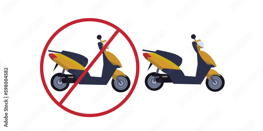 sign moped, travel on a moped is prohibited Stock Vector | Adobe Stock