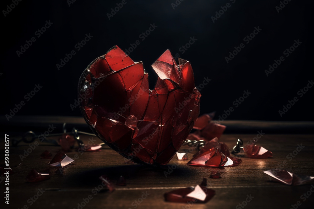 A powerful and emotional image of a broken heart, symbolizing pain ...