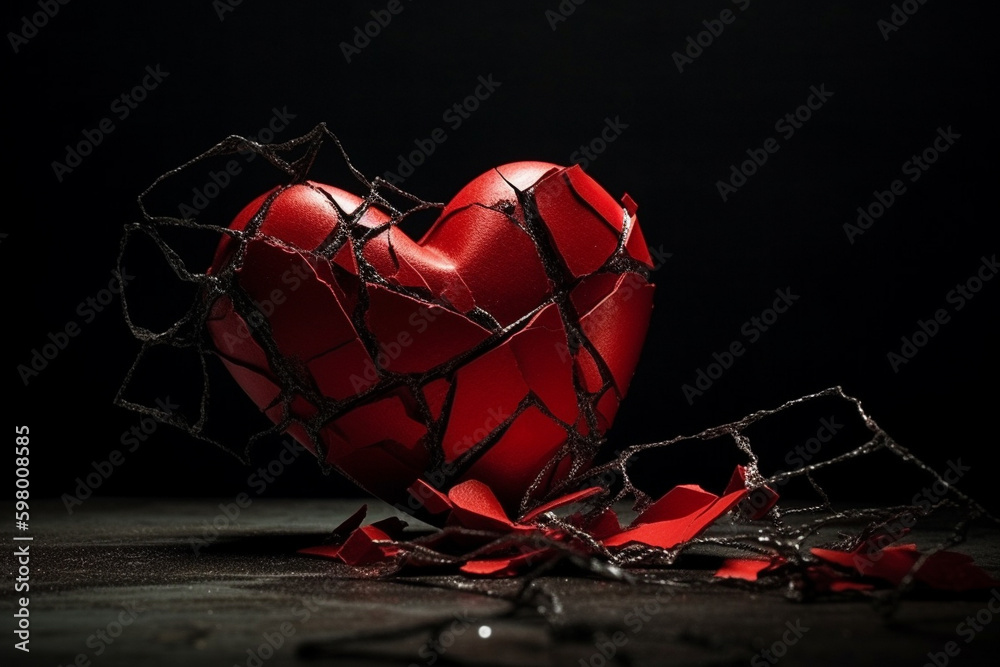 A powerful and emotional image of a broken heart, symbolizing pain ...