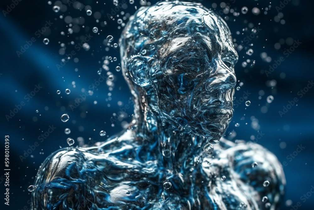 An enchanting and surreal image of a human body made of water ...