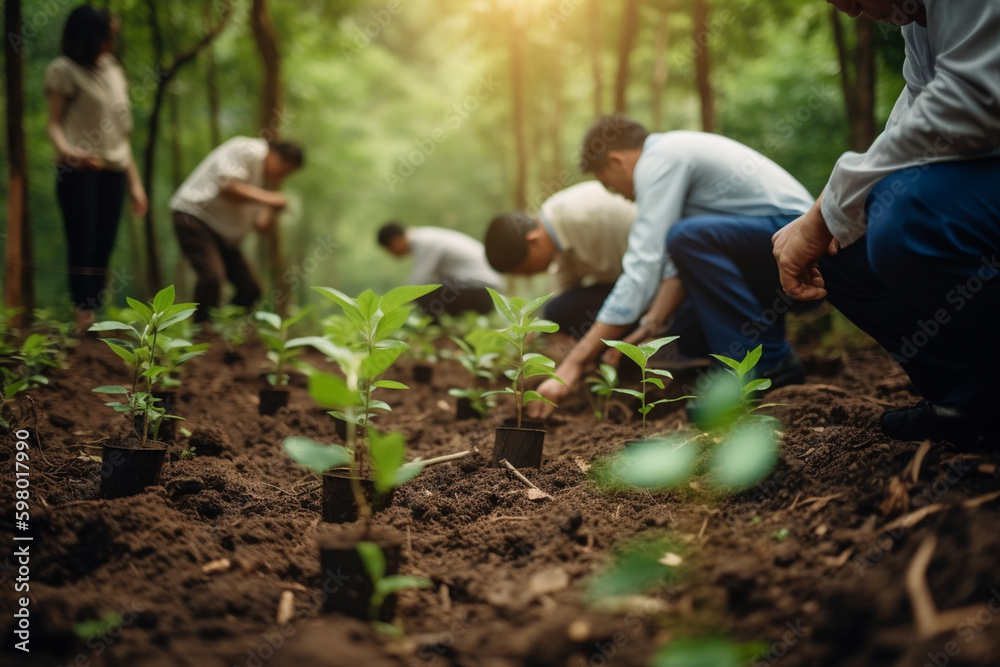 community plants trees or something else together, forest or forest ...