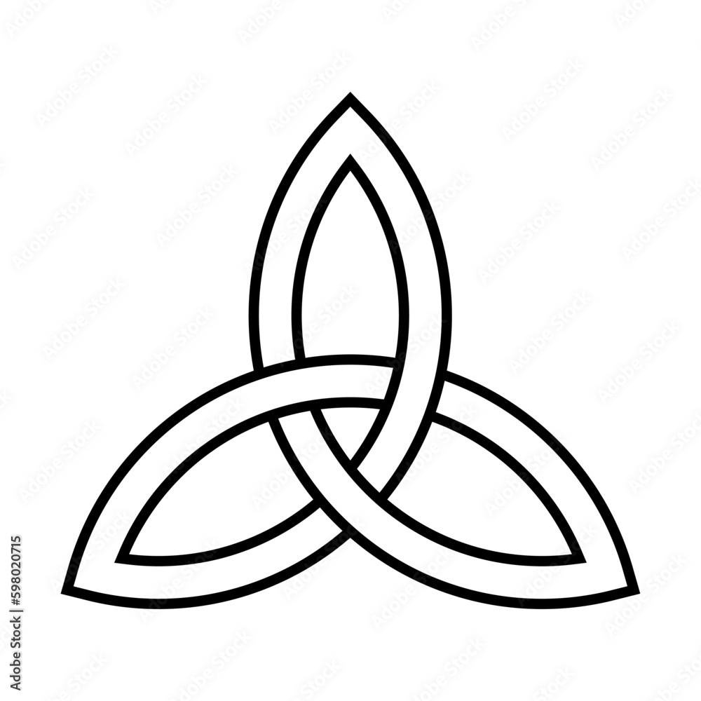 Triquetra, an emblem of the Trinity, formed by the interlacing of three ...