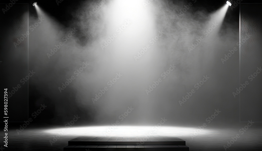 Studio empty stage background with spot light beam shine on background ...