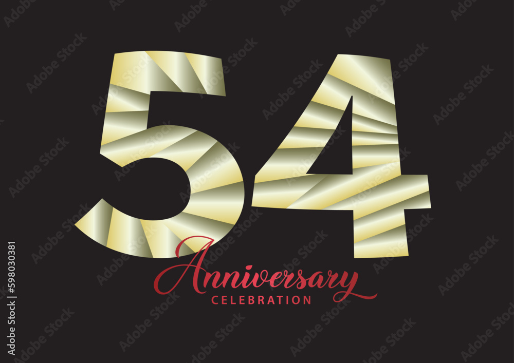 54 year anniversary celebration logotype vector, 54 number design, 54th ...