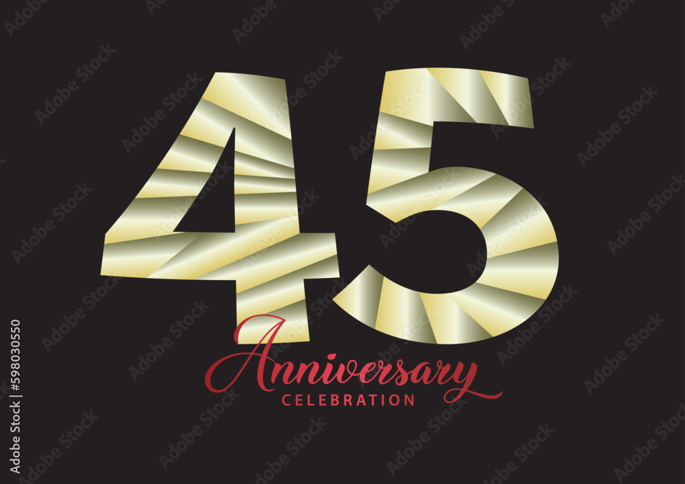 45 year anniversary celebration logotype vector, 45 number design, 45th ...