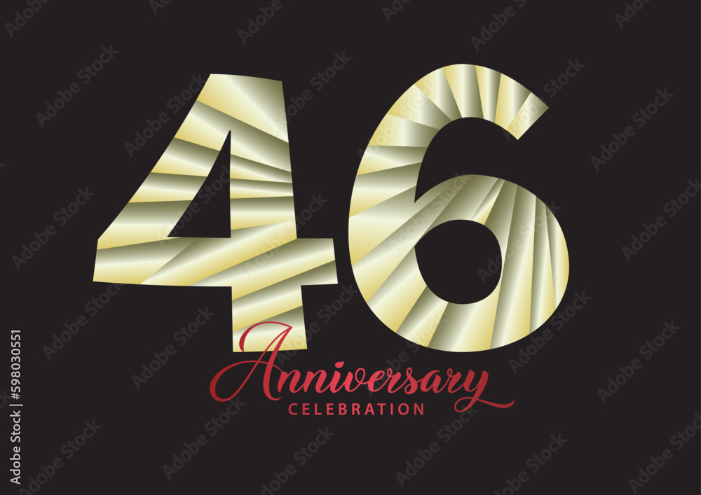 46 year anniversary celebration logotype vector, 46 number design, 46th ...