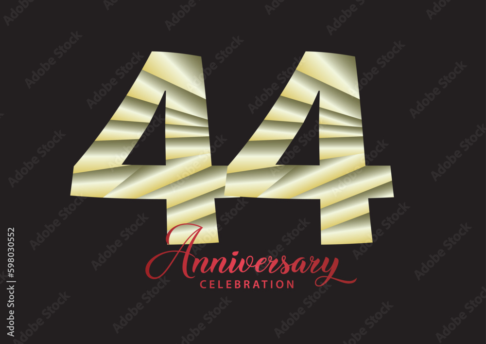 44 year anniversary celebration logotype vector, 44 number design, 44th ...