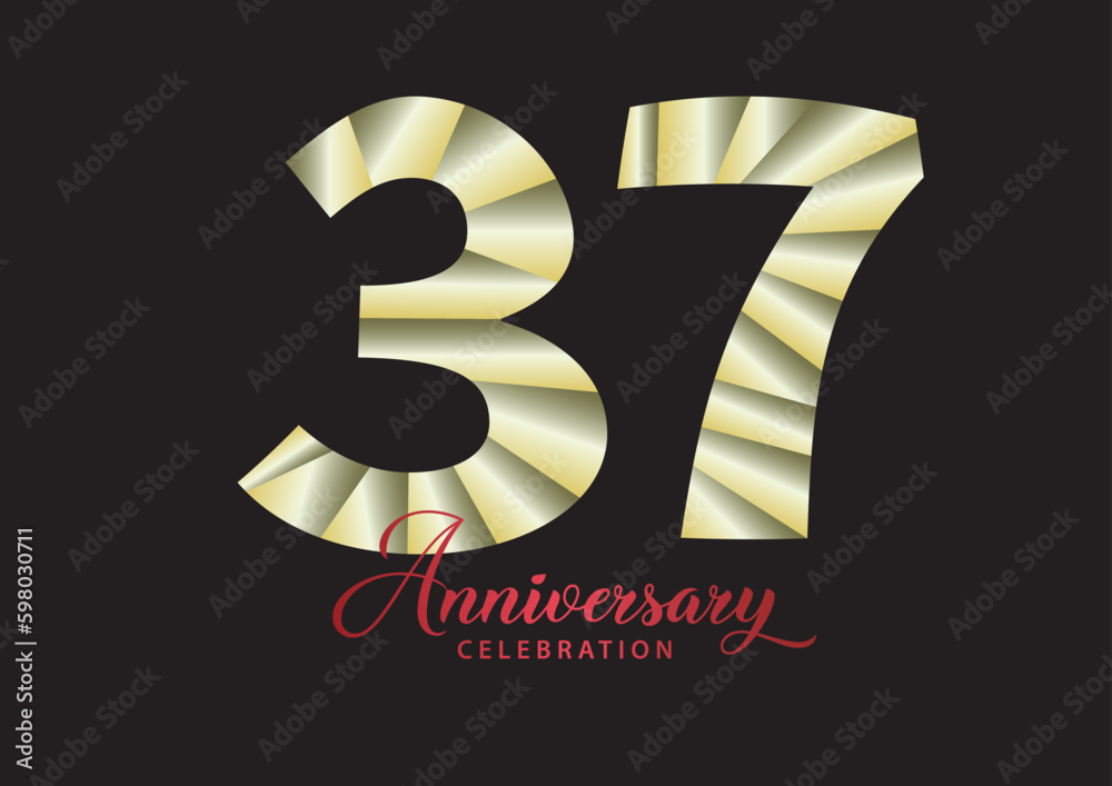 37 year anniversary celebration logotype vector, 37 number design, 37th ...
