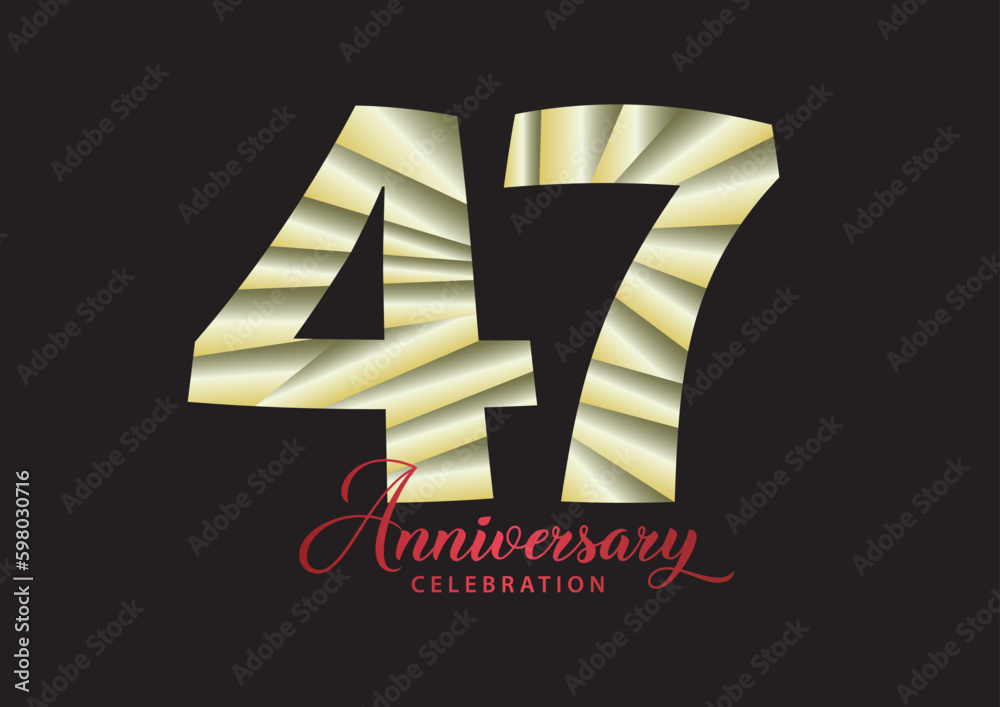 47 year anniversary celebration logotype vector, 47 number design, 47th ...