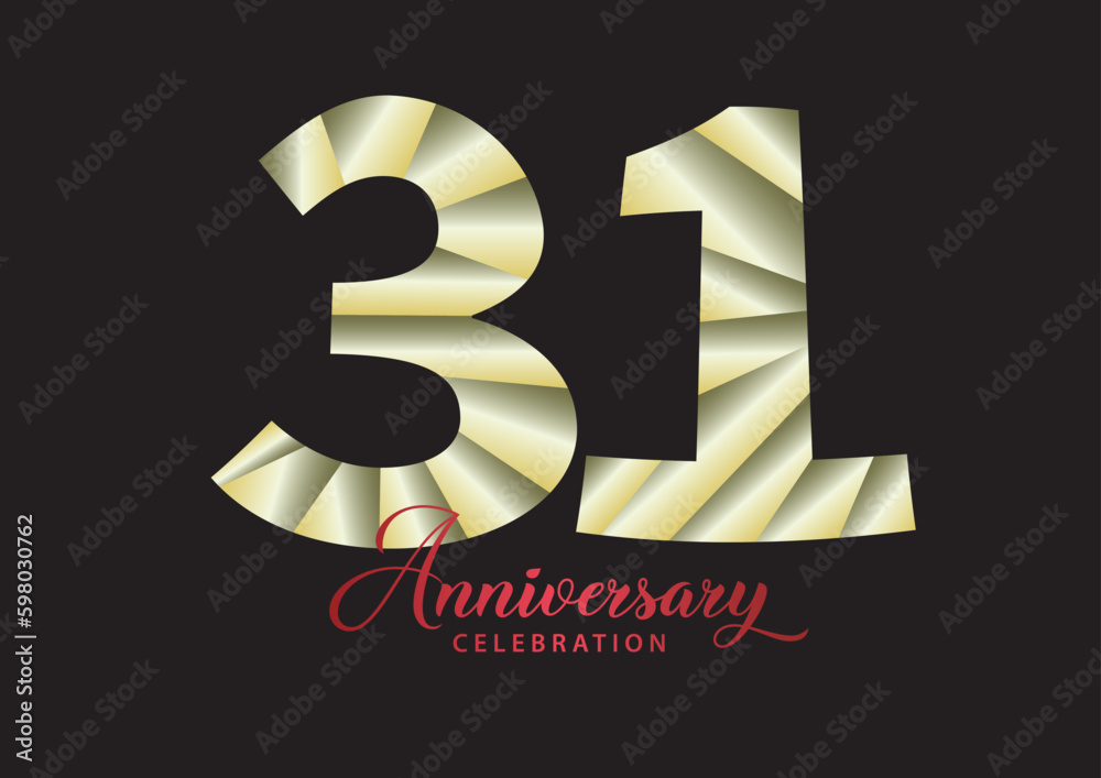 31 year anniversary celebration logotype vector, 31 number design, 31th ...