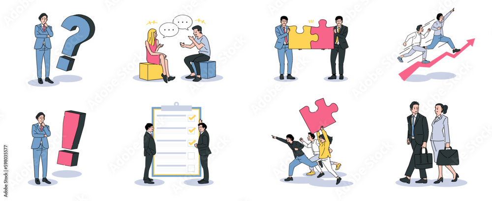 人物 ビジネスおしゃれイラスト素材 เวกเตอร์สต็อก | Adobe Stock