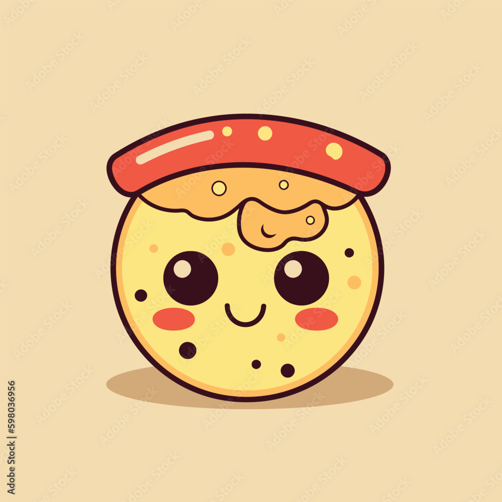 Cute kawaii pizza chibi mascot vector cartoon style Stock Vector ...