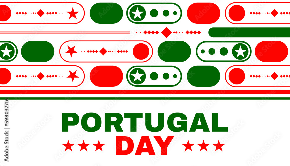 Celebrating Portugal Day with unique border style and text inscription ...