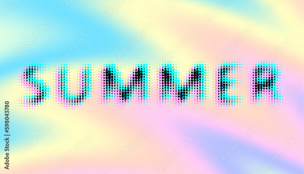 Soft gradient background for any design. Halftone lettering Summer ...