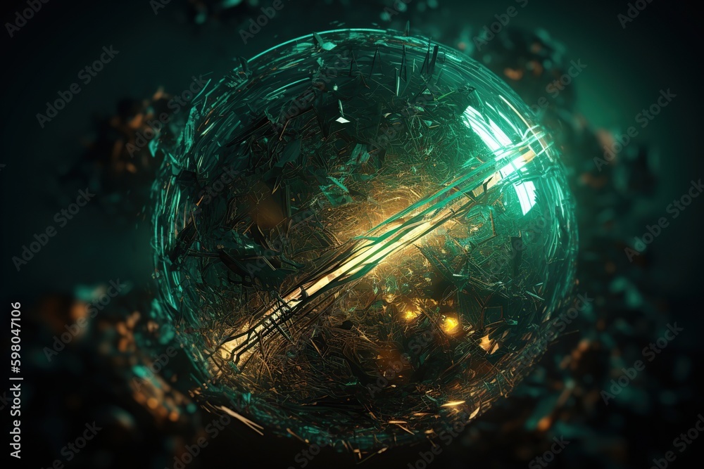 Network technology background futuristic tech green sphere background ...