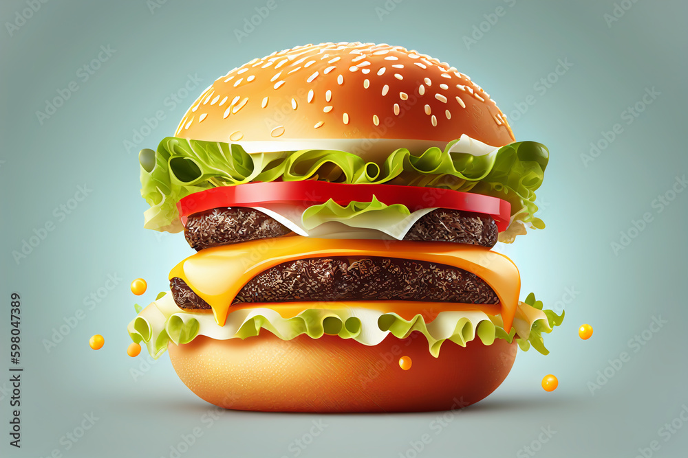 Burger poster for menu restaurant. Burger design style promotional fast ...