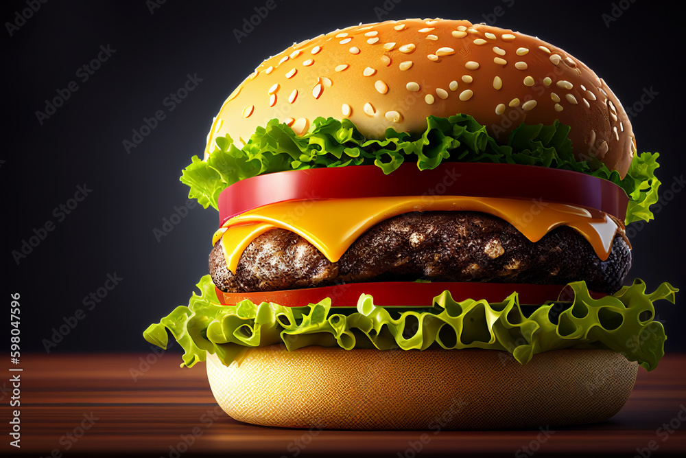 Burger poster for menu restaurant. Burger design style promotional fast ...