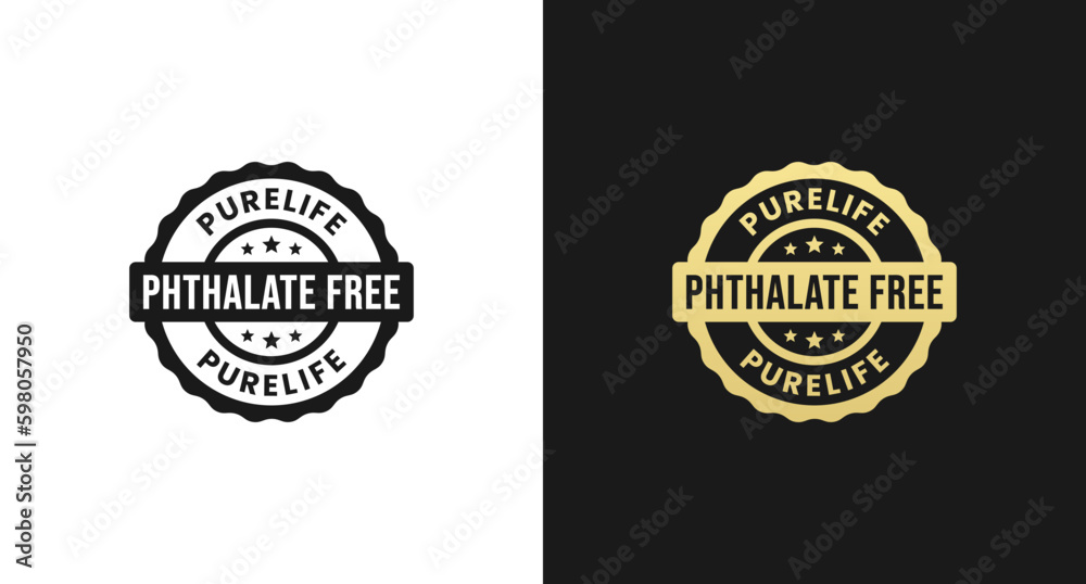 Phthalates free label or Phthalate free mark vector isolated in flat ...