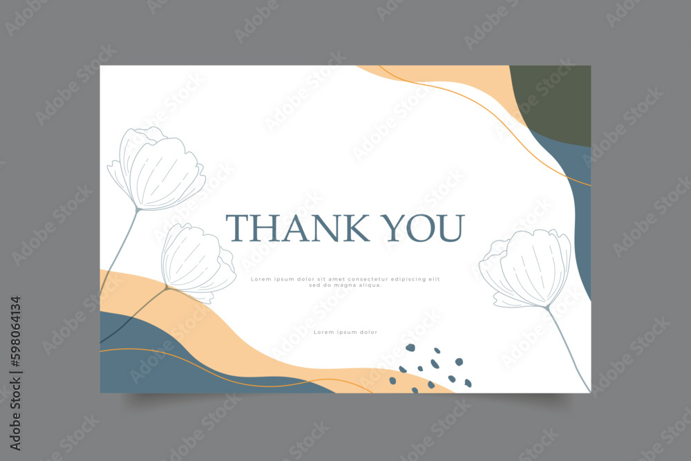 thank you card template design Stock Vector | Adobe Stock