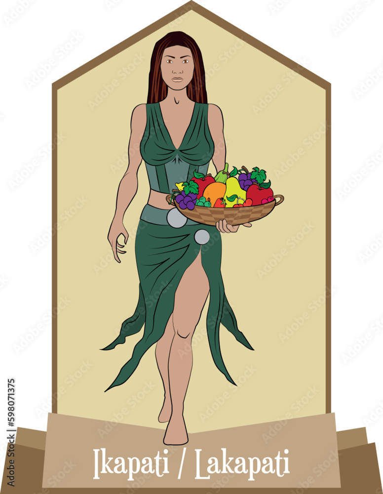 Illustration vector isolated of philippine mythical goddess, Lakapati ...