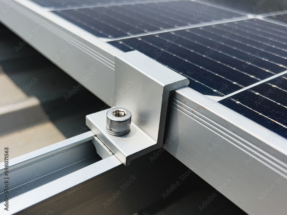 Up close in using clamps to fix the edge of the solar system. Stock ...