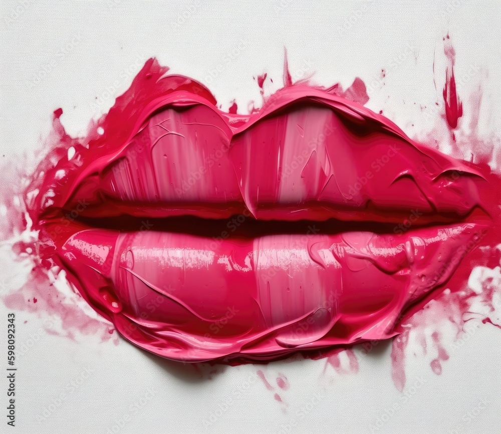 Pink makeup smear of lip gloss isolated on white background. Pink ...