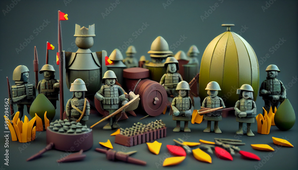 Collection of traditional toy soldiers. Multicolor Army Toy Model For ...