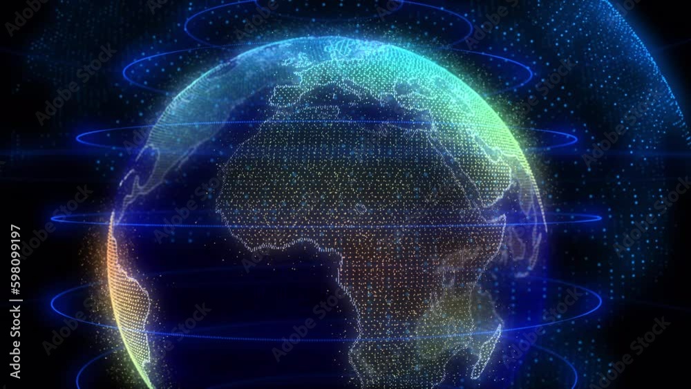 Seamless loop footage of planet earth whole round 3D orbital rotation ...