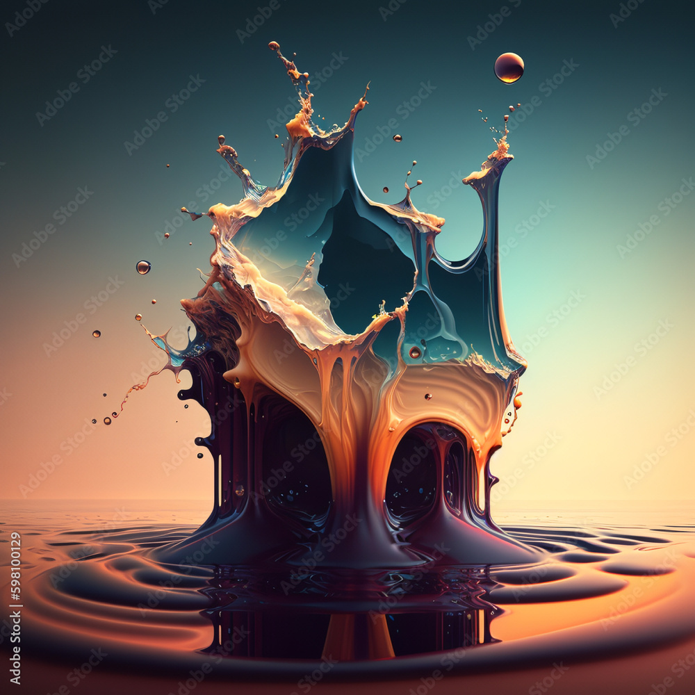 Liquid Dream Digital Print on Canvas | High Quality Print Abstract AI ...