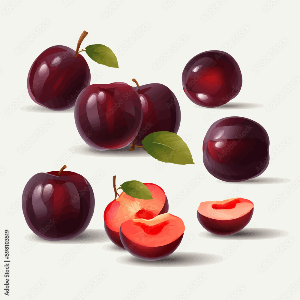 Add a burst of flavor to your designs with these plum vector graphics ...