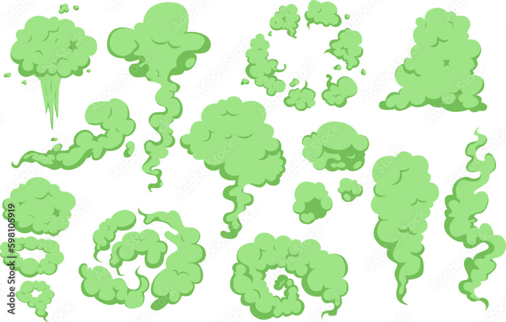 Bad smell green fog effects. Stinky clouds, gas or toxic fume. Cooking ...