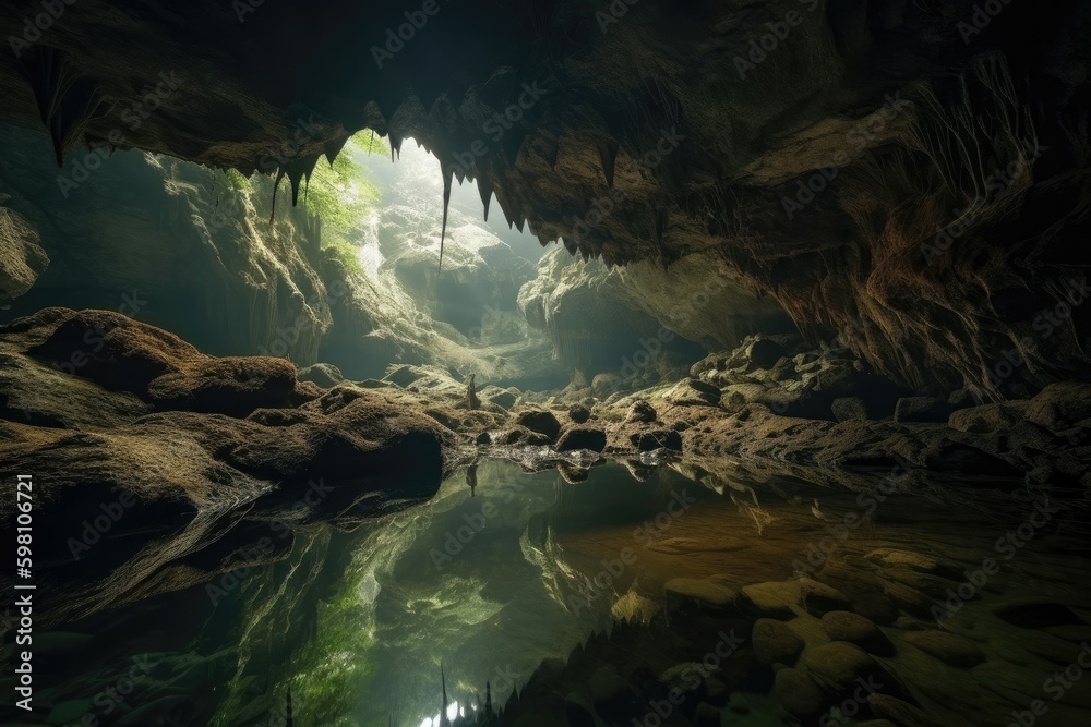 Network of subterranean rivers flowed beneath the earth, carving out ...