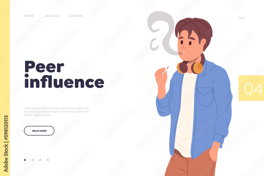 Landing page design template giving information about bad peer ...