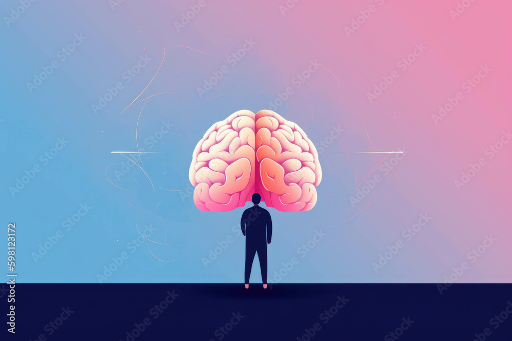 A person stands looking confidently forward in front of a gigantic open ...