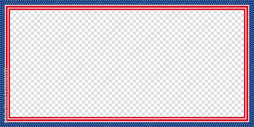American patriotic border frame, banner, on transparent background ...