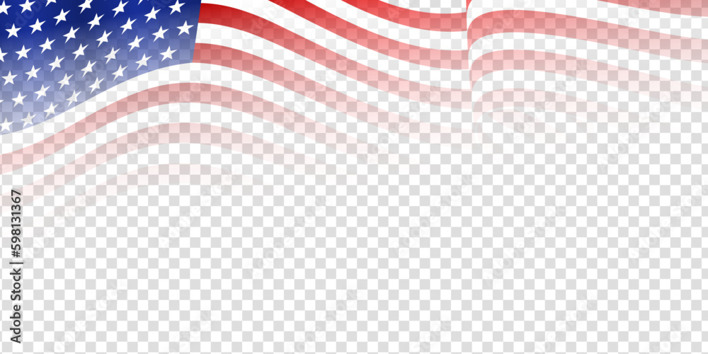 United states of America waving flag with empty, blank, copy space on ...