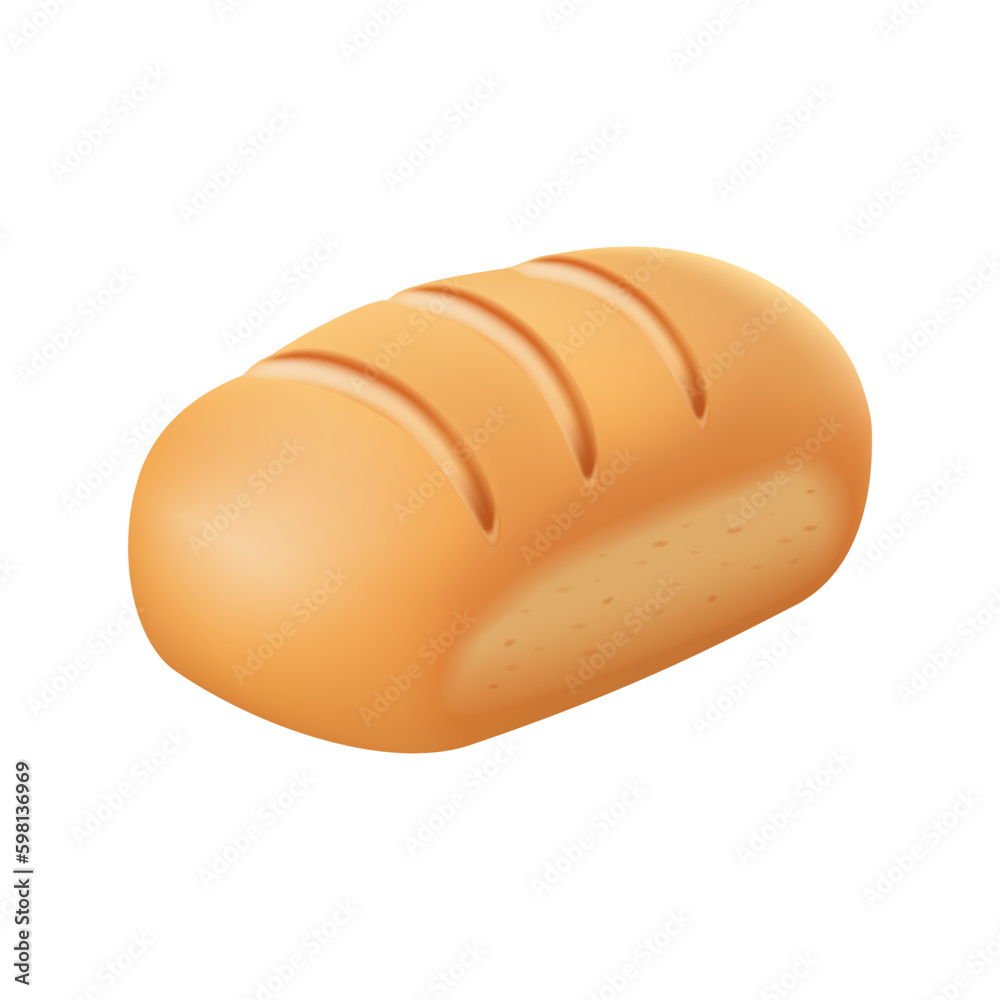 3d bread icon render isolated on white background. suitable for ui ux ...
