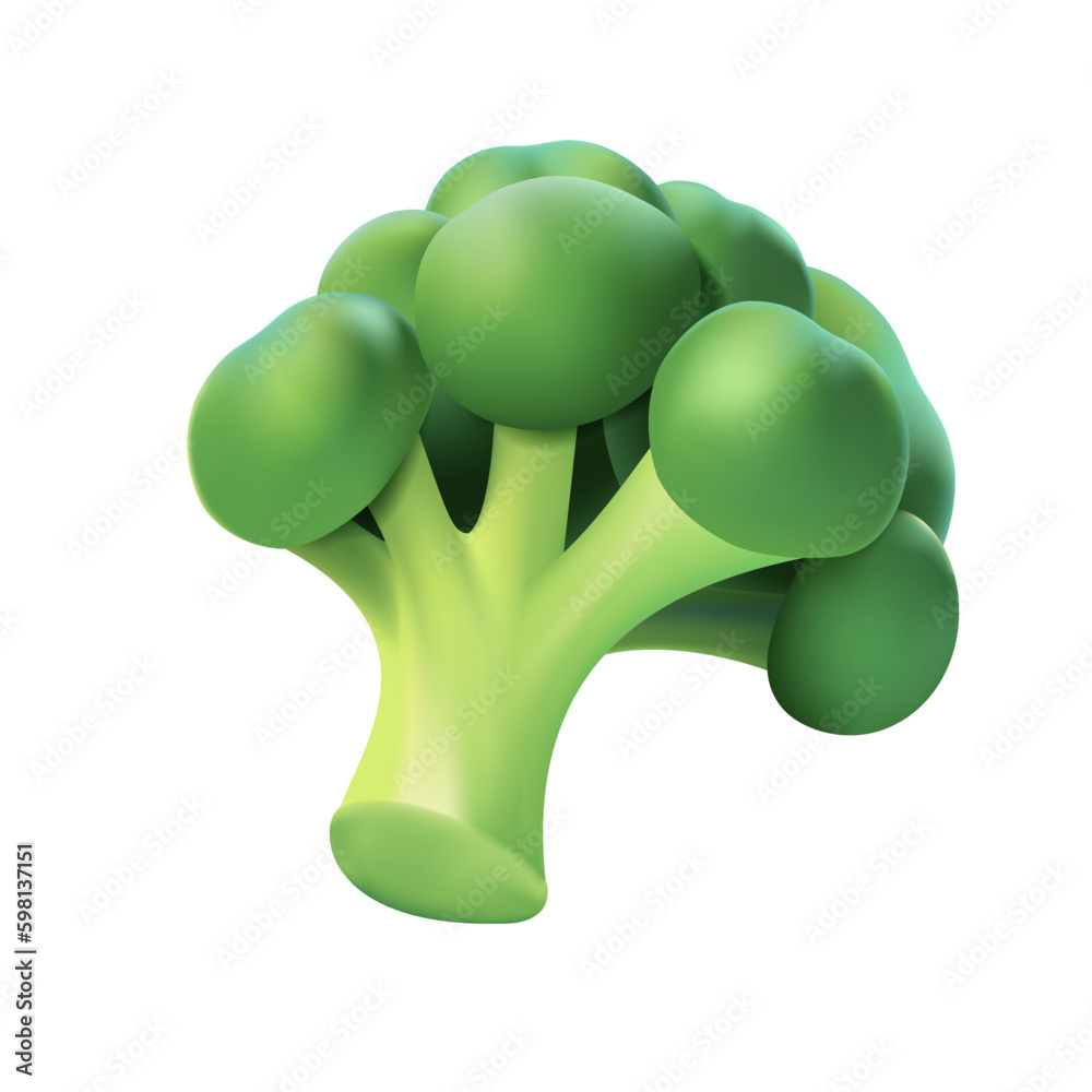 3d broccoli icon render isolated on white background. suitable for ui ux design. Broccoli ...