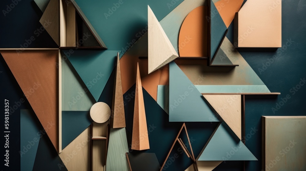 Bold geometric shapes and sharp angles in subtle. AI generated ...