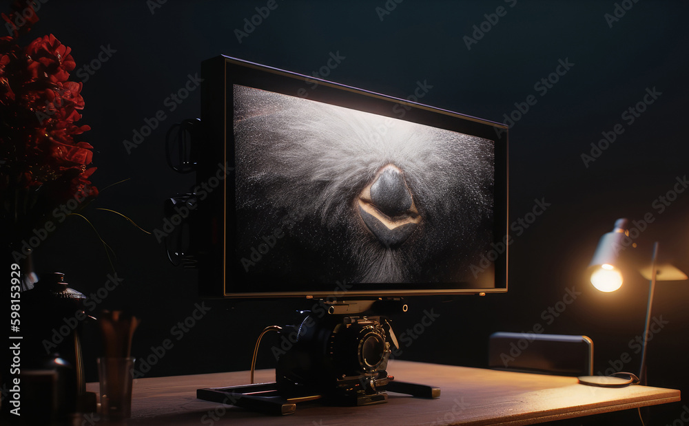 A close-up of a camera's display screen, with vibrant colors. The ...