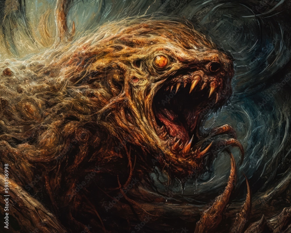 alien devil satan monster mouth open teeth wide abomination garfield ...